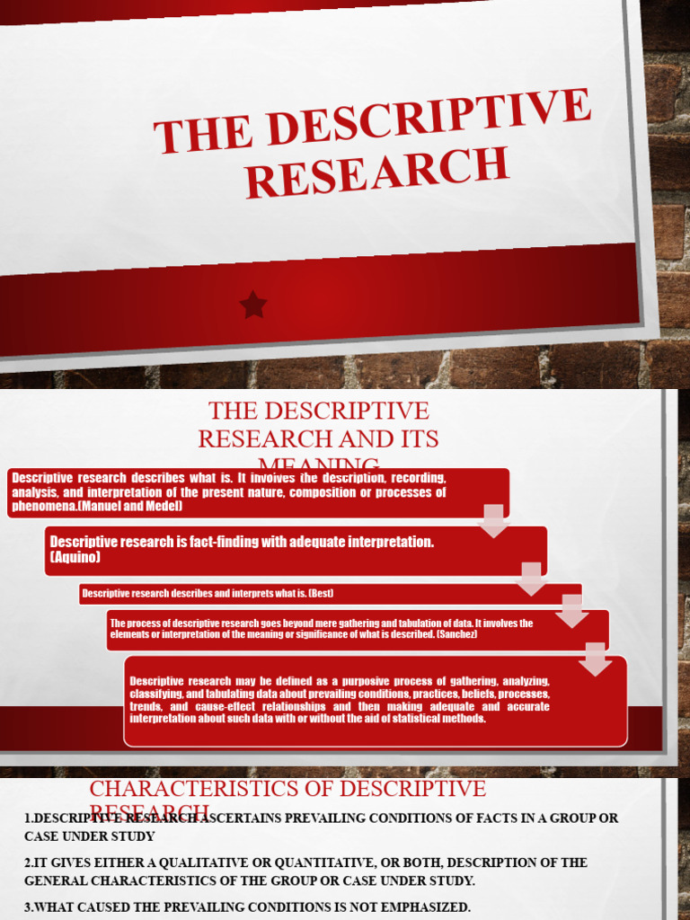 Understanding Descriptive Research Methods | PDF | Survey Methodology | Quantitative Research