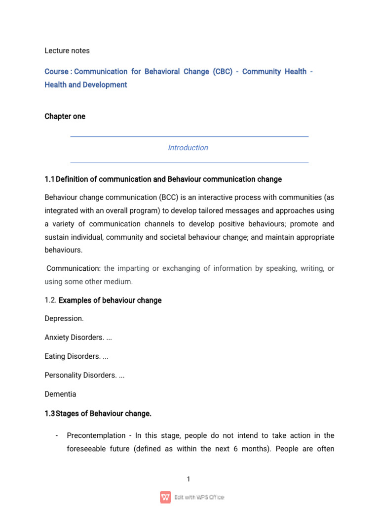 Communication For Behaviour Change 2 Pdf Environmental Health
