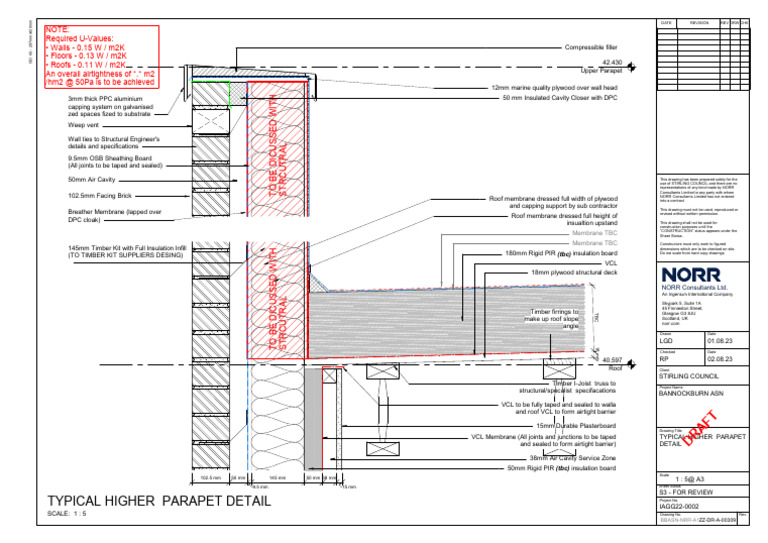 Bbasn NRR A1 ZZ DR A 00309 Typical Higher Parapet Detail | Download ...