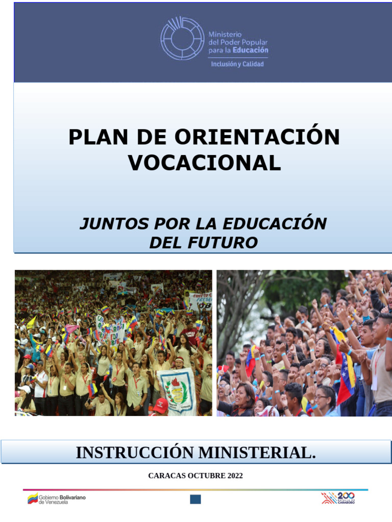Intrucción Ministerial. Plan de Orientacion Vocacional (1) OTS 23 UNO ...