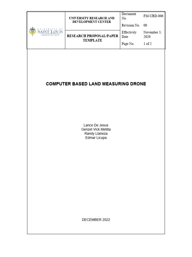 Computer Based Land Measuring Drone | PDF | Unmanned Aerial Vehicle ...