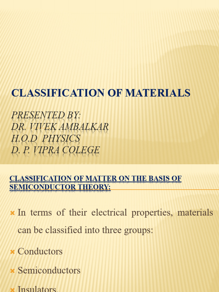 Material Differences | PDF | Band Gap | Semiconductors