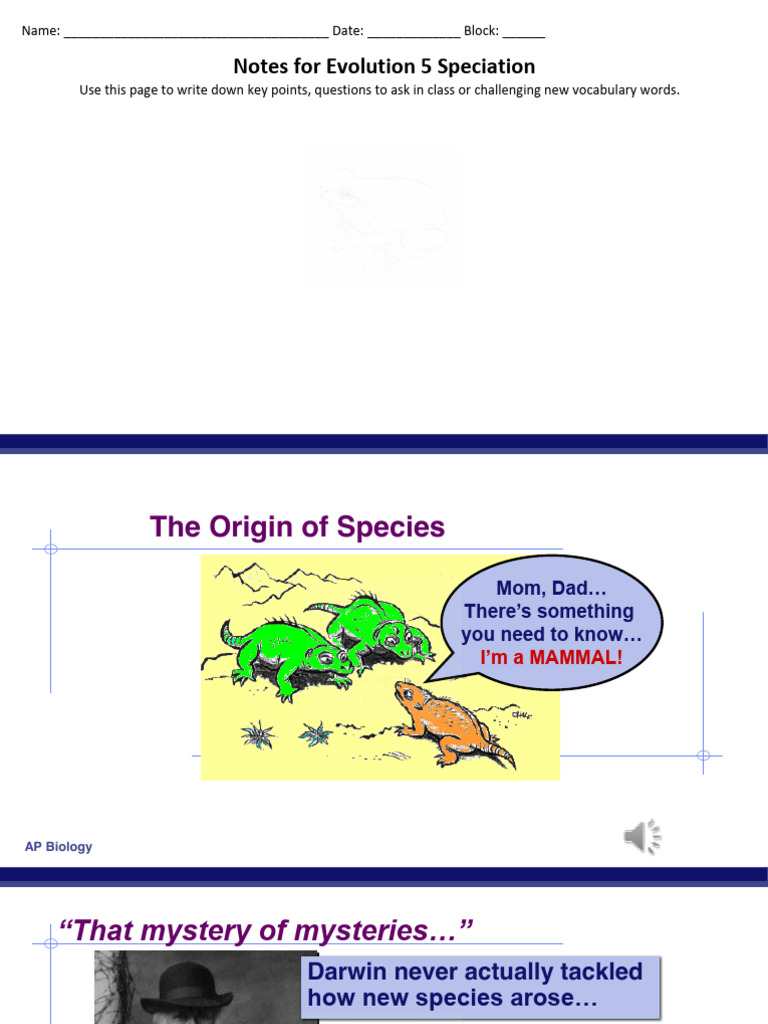 (Edited) Evolution+5+Lecture+Notes+2021 | PDF | Hybrid (Biology) | Species