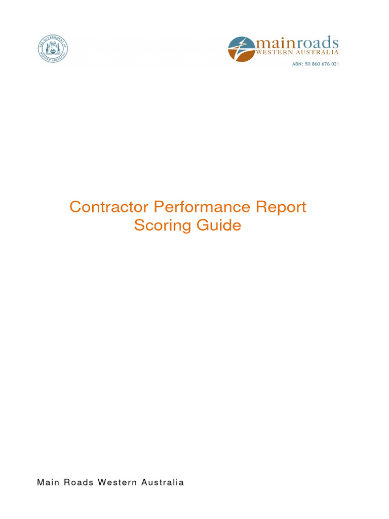Contractor Performance Report Scoring Guide | PDF | Supervisor | Risk Contractor Performance Report Scoring Guide | PDF | Supervisor | Risk