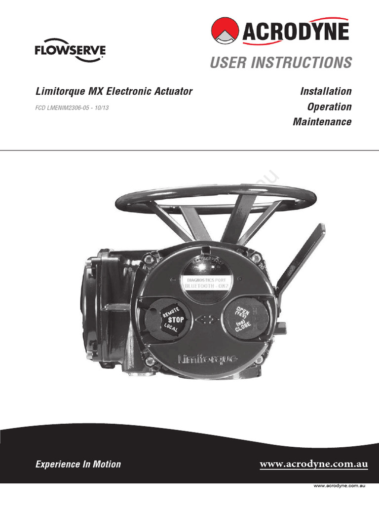 Limitorque_MX_IOM_Manual_ACRODYNE | PDF | Valve | Actuator