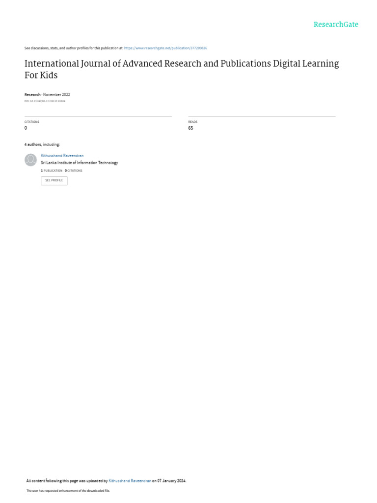 Digital Learning For Kids | PDF | Statistical Classification | Speech Synthesis