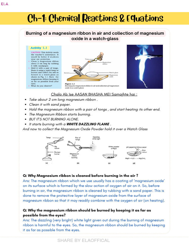 Activity Booklet Shobhit Nirwan Science 10th 2024 | PDF | Magnesium | Iron