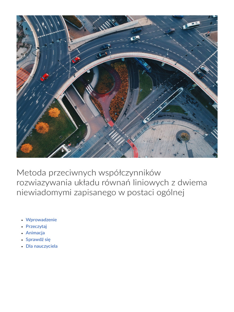 Metoda Przeciwnych Wspolczynnikow Rozwiazywania Ukladu Rownan Liniowych ...