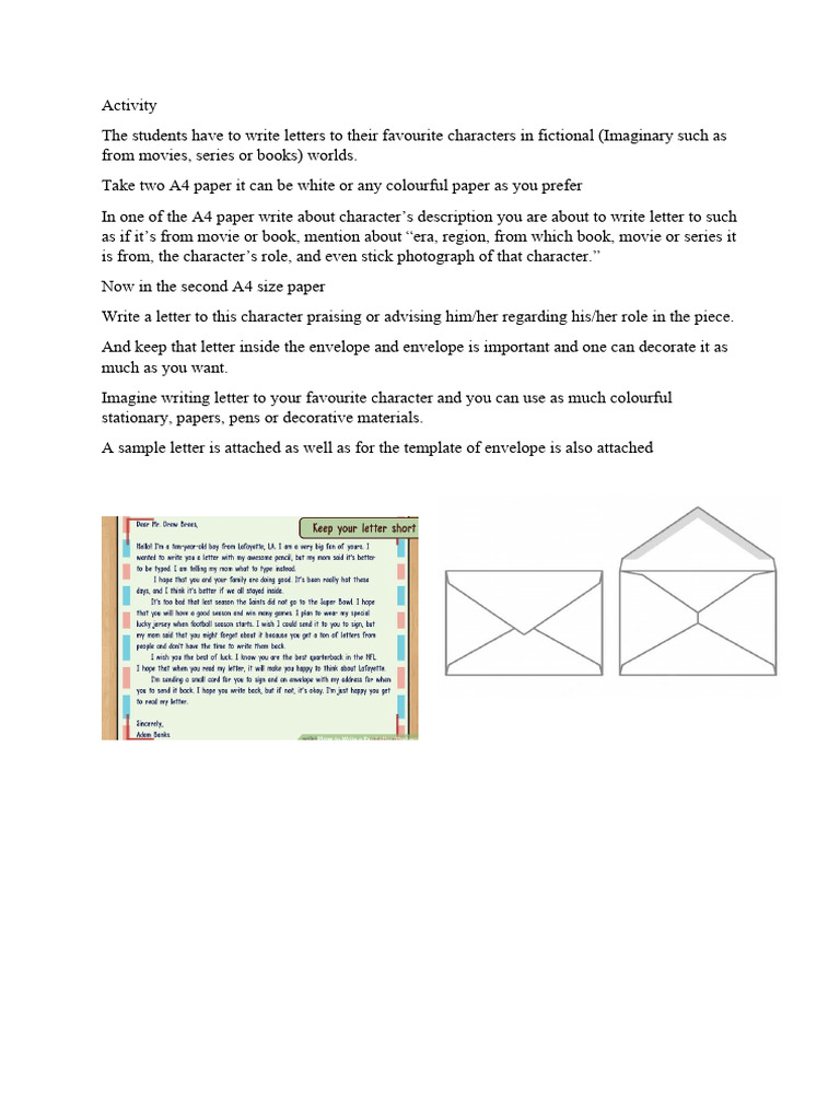 Write Letters to Favorite Fictional Characters | PDF | Art | General ...
