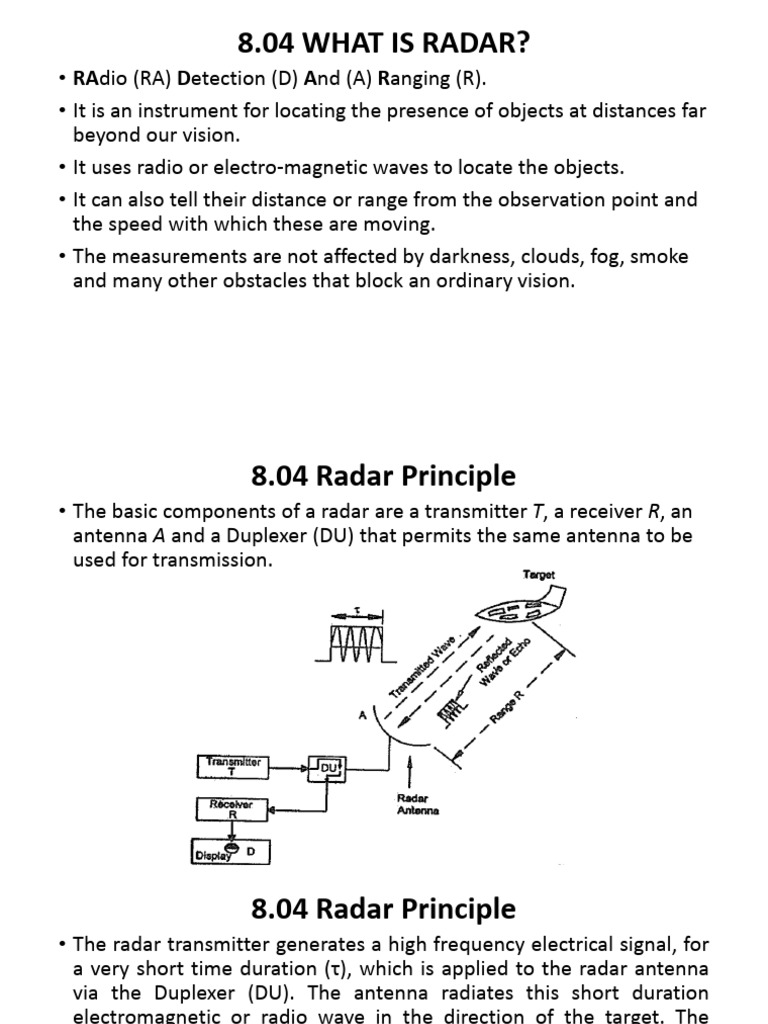 8.04 Radar Transmitter and Receiver | PDF | Radar | Amplifier
