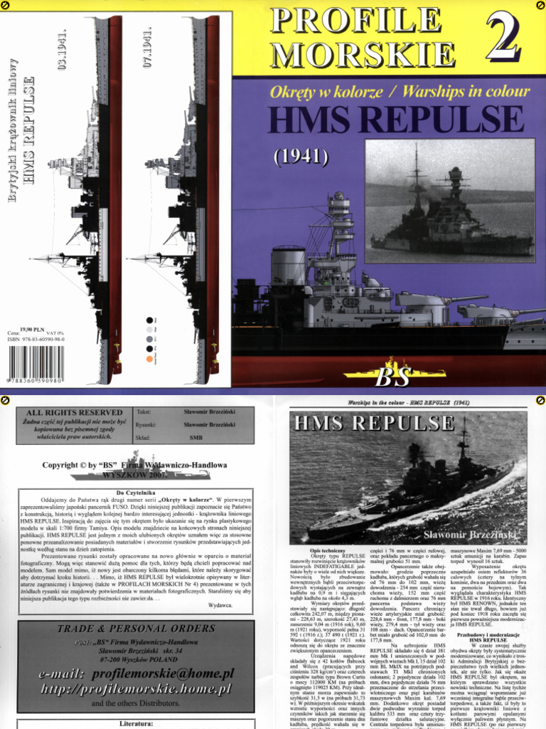 British Battlecruiser HMS REPULSE.1941 (PDFDrive) | PDF | Warships