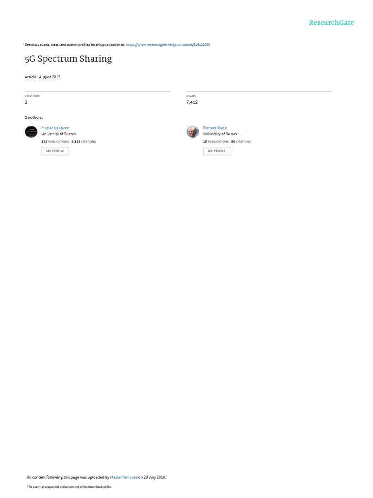 5G Spectrum Sharing | PDF | Radio Spectrum | Extremely High Frequency
