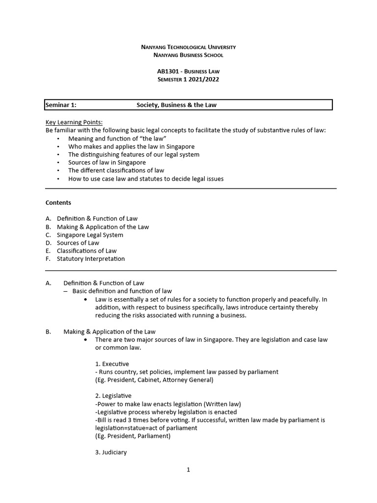 S1 Notes | Download Free PDF | Statutory Interpretation | Case Law