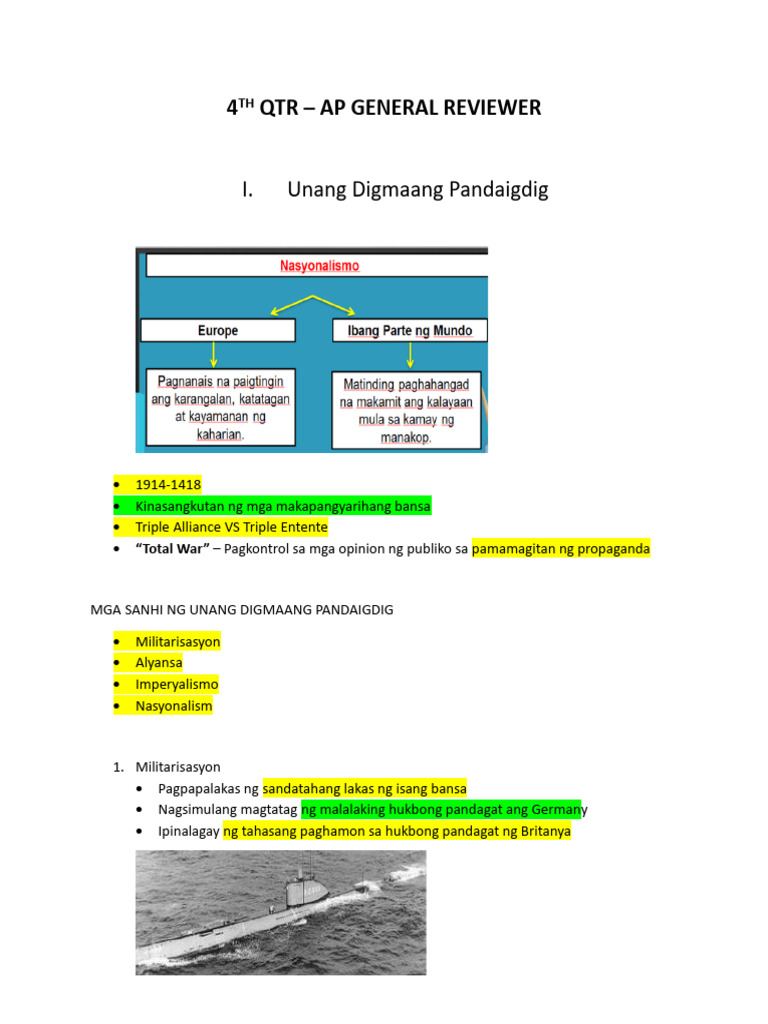 4thqrtr Reviewer For AP | PDF