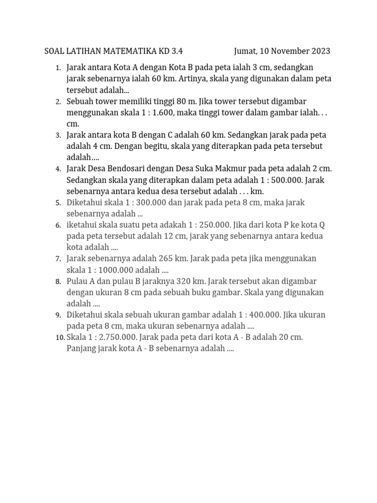 Soal Latihan Kd 3 4 Skala Pdf Metode Bahan Ajar