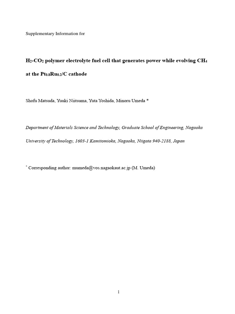 21-H2 CO2 Polymer Electrolyte Fuel Cell PT Ru C Cathode Si | PDF ...