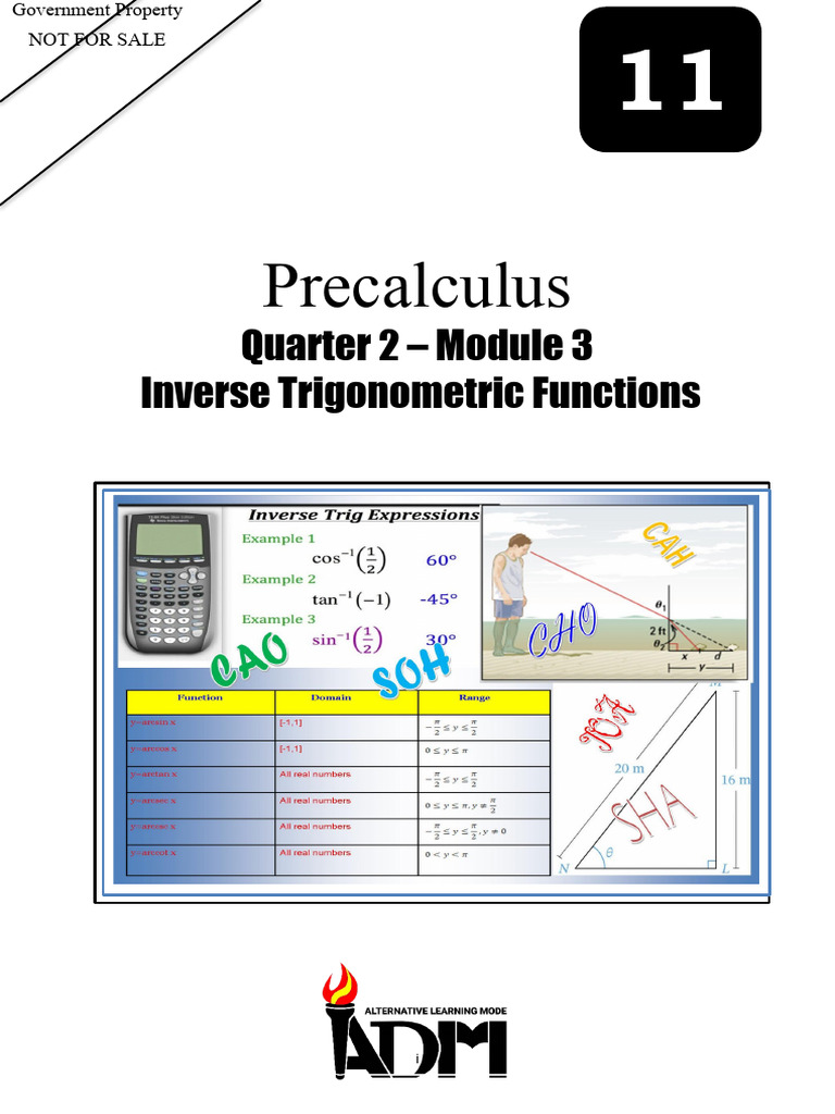 Precalculus11 - Q2 - M3 - Inverse Trigonometric Function | PDF ...