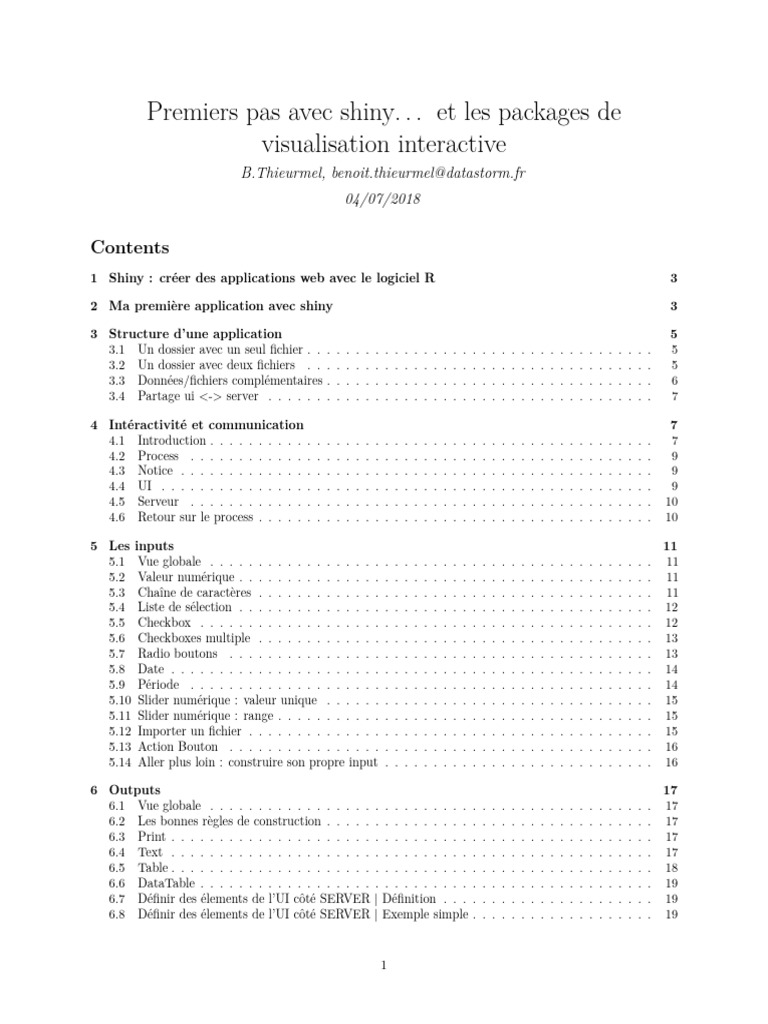 Premiers pas avec R Shiny | PDF | Application | Internet