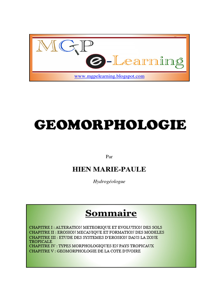 Introduction à la Géomorphologie | PDF | Sciences et mathématiques