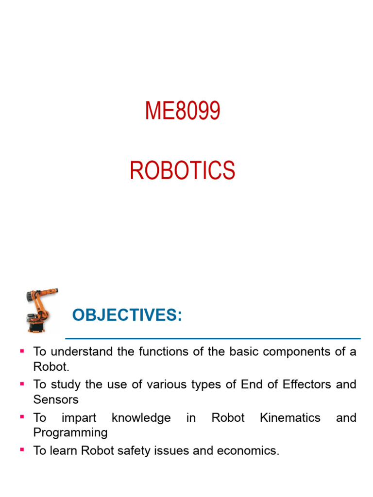 Fundamentals of Robot | PDF | Robot | Robotics Fundamentals of Robot | PDF | Robot | Robotics
