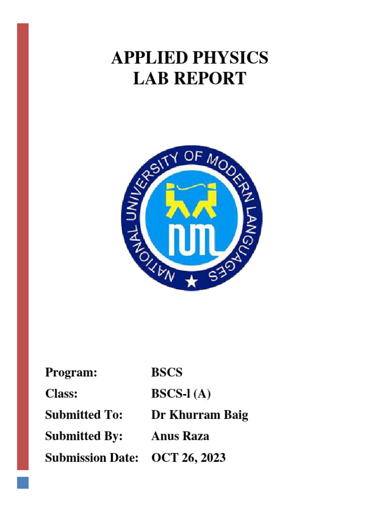 Ap Physics Lab Report Format