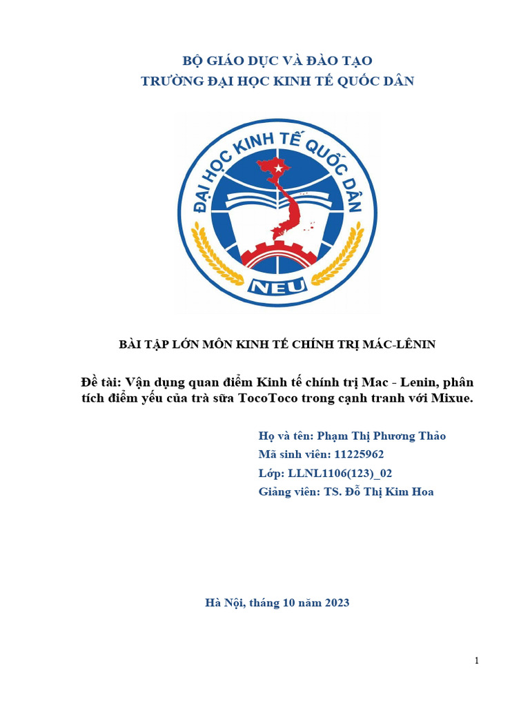 Bài tập lớn ktct 2 | PDF