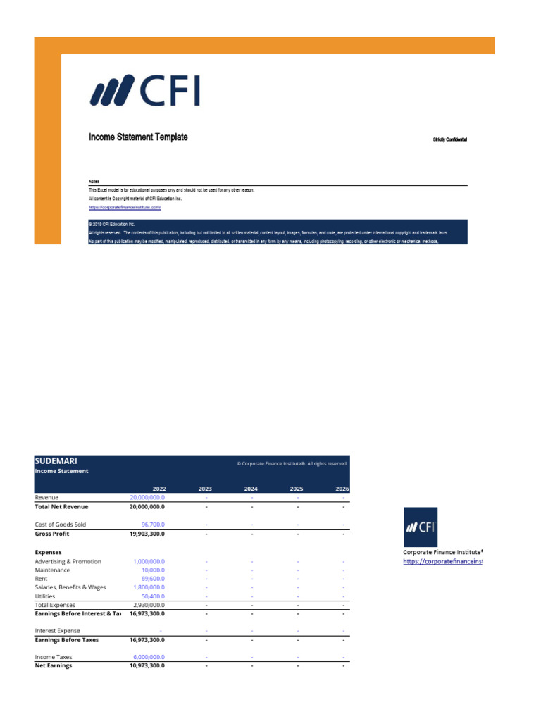 Income Statement Template | PDF | Income | Net Income