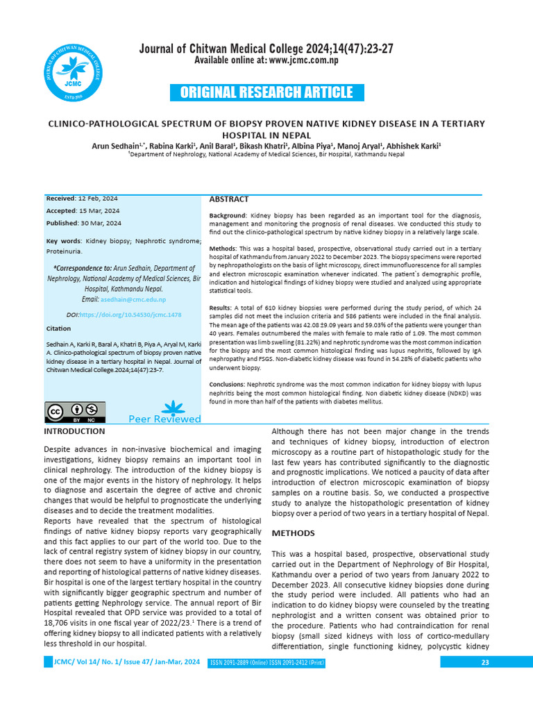 6-OA-Arun (1) | PDF | Kidney Disease | Urological Conditions
