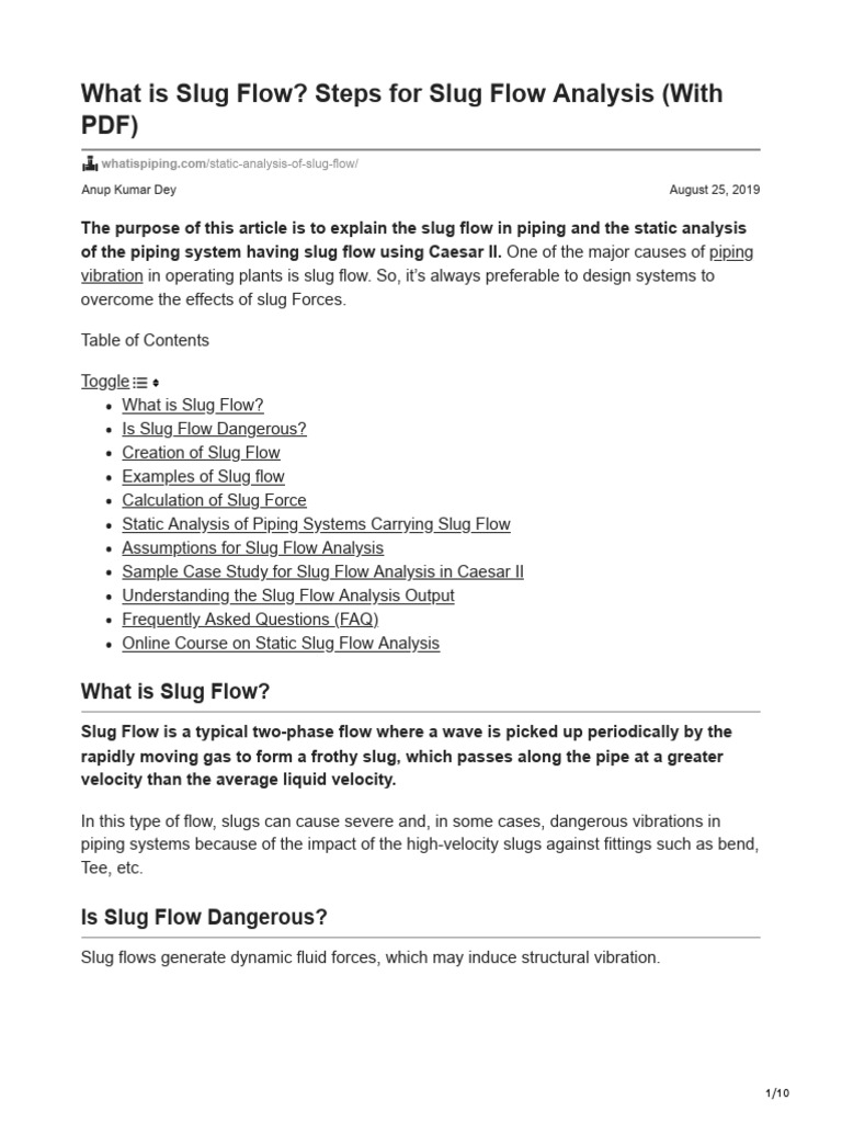 What Is Slug Flow Steps For Slug Flow Analysis With PDF | PDF | Fluid Dynamics | Force