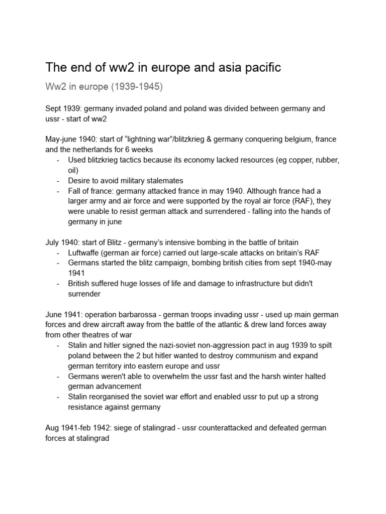 ch9 - End of ww2 in Europe and Asia Pacific | Download Free PDF | World ...