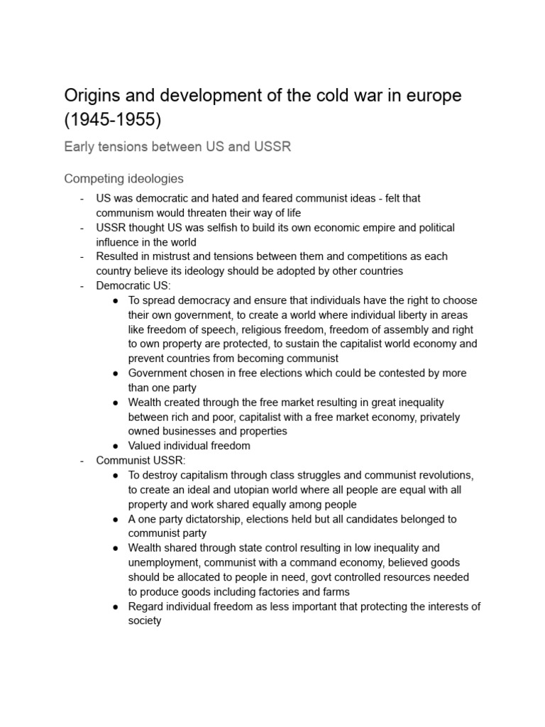 ch10 - Cold War in Europe | PDF | Soviet Union | World Politics