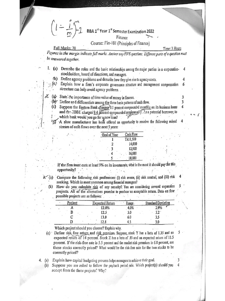 Finance Q-Bank 101 | PDF