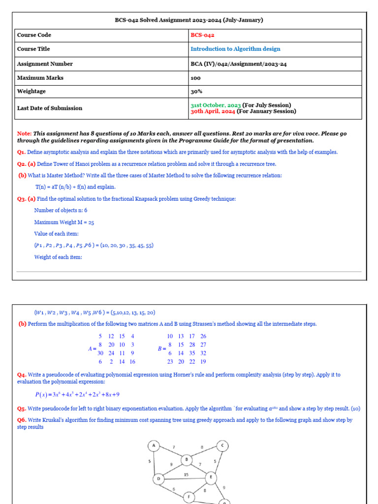 Ignou Bca Assignment Pdf Time Complexity Computational Complexity Theory