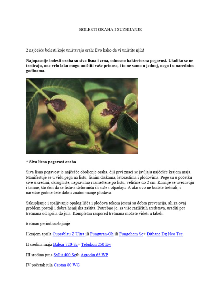 BOLESTI ORAHA I SUZBIJANJE | PDF