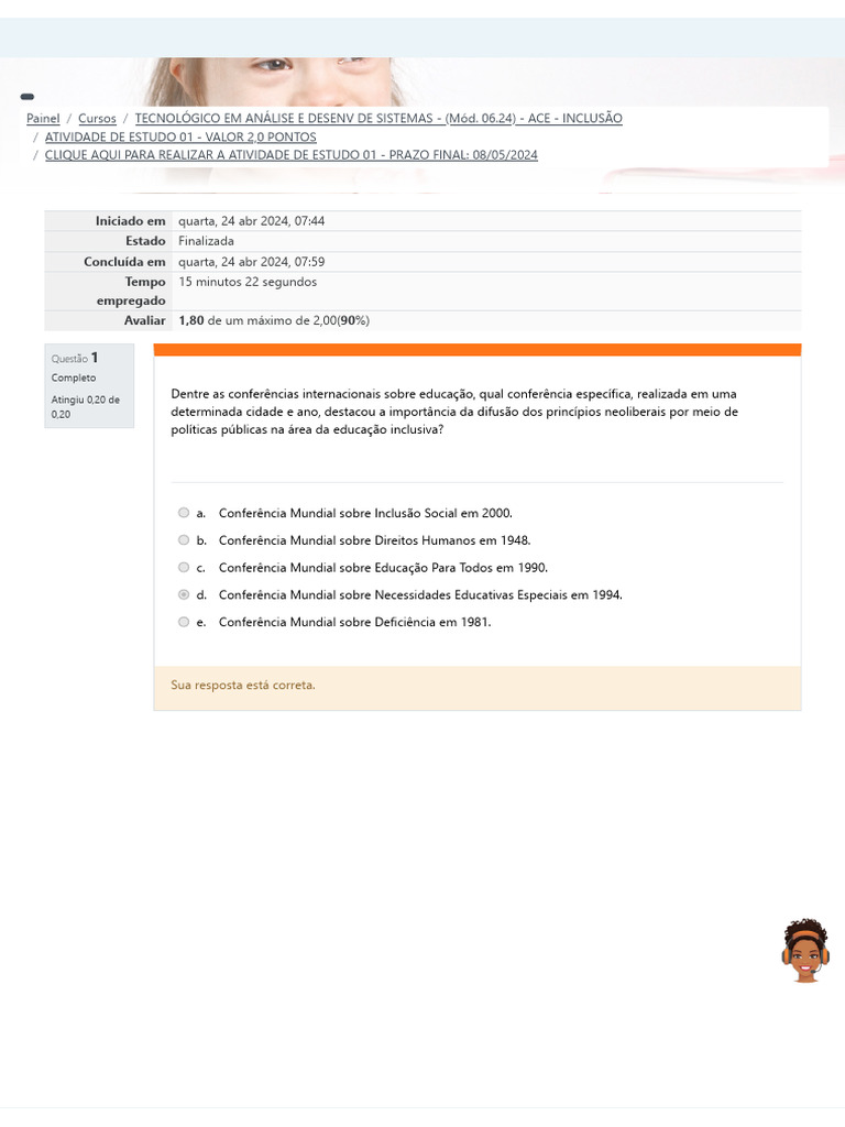 CLIQUE AQUI PARA REALIZAR A ATIVIDADE DE ESTUDO 01 - PRAZO FINAL_ 08_05_2024_ Revisão da ...
