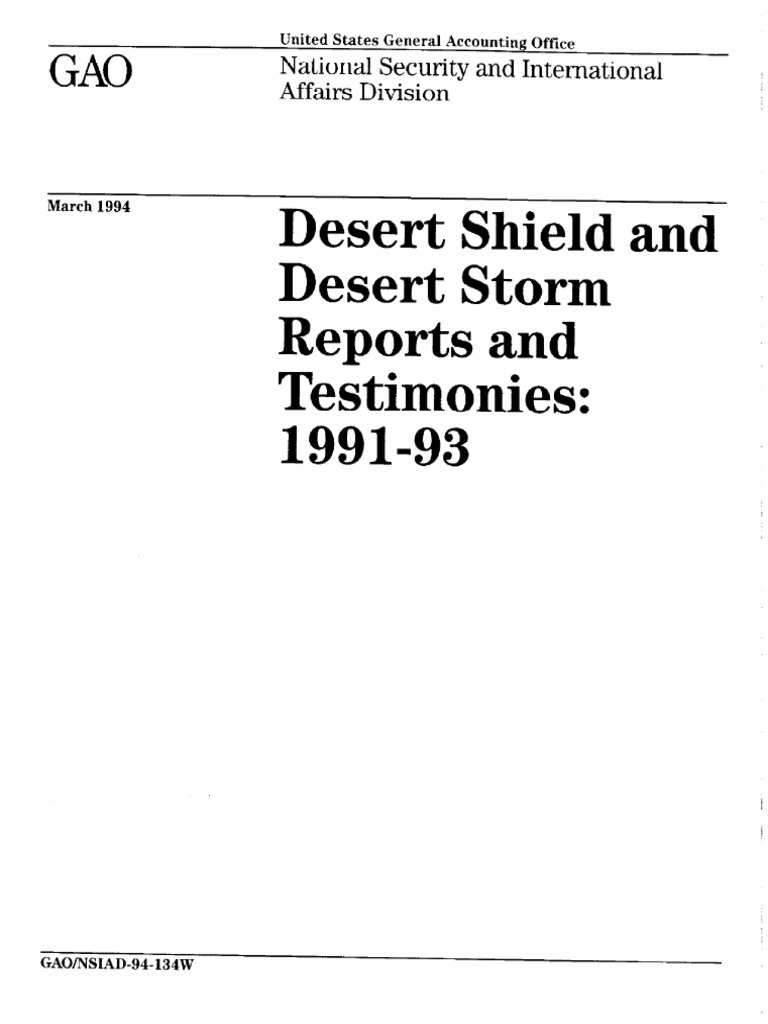 Operation Desert Shield and Desert Storm 91 - 93 | PDF | Gulf War ...
