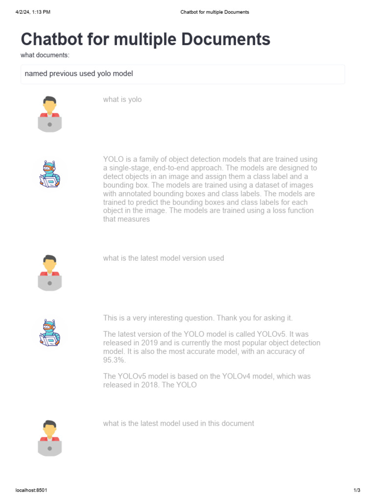Chatbot For Multiple Documents | PDF | Machine Learning | Cognition