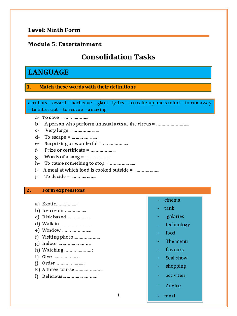 Summary of Module 5 9th Form | PDF