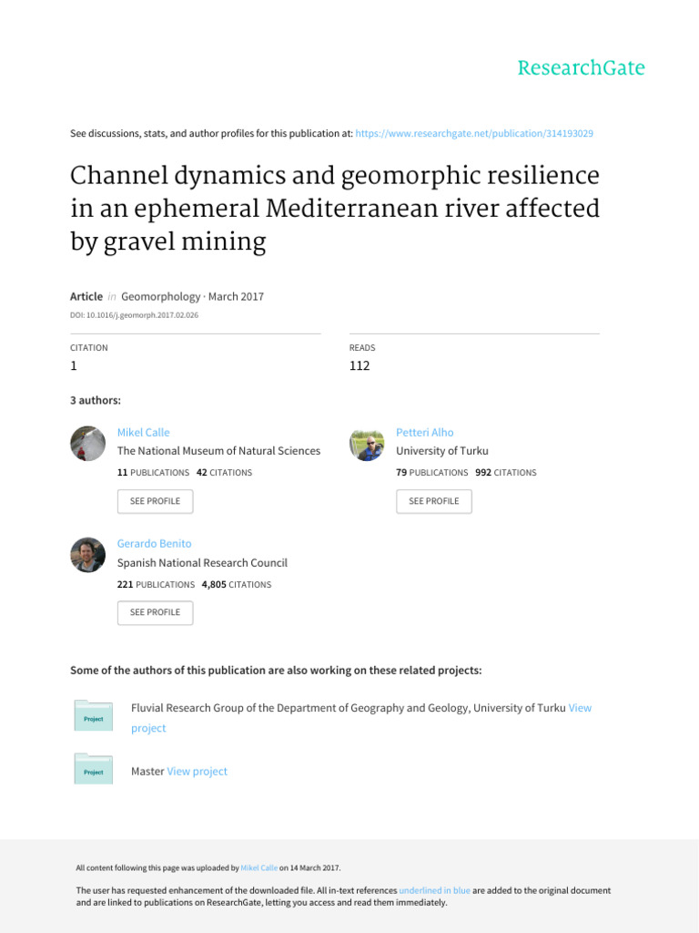 Pagination GEOMOR 5944 | PDF | River | Geomorphology