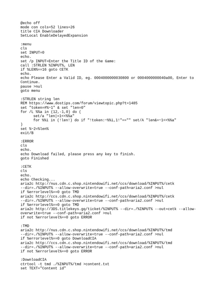 CIA - Downloader - Bat 2 | PDF | Computing | Software