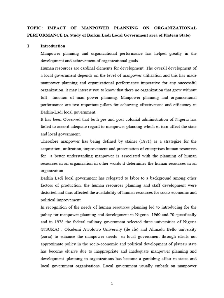 Impact of Manpower Planning On Organization | PDF | Human Resources ...