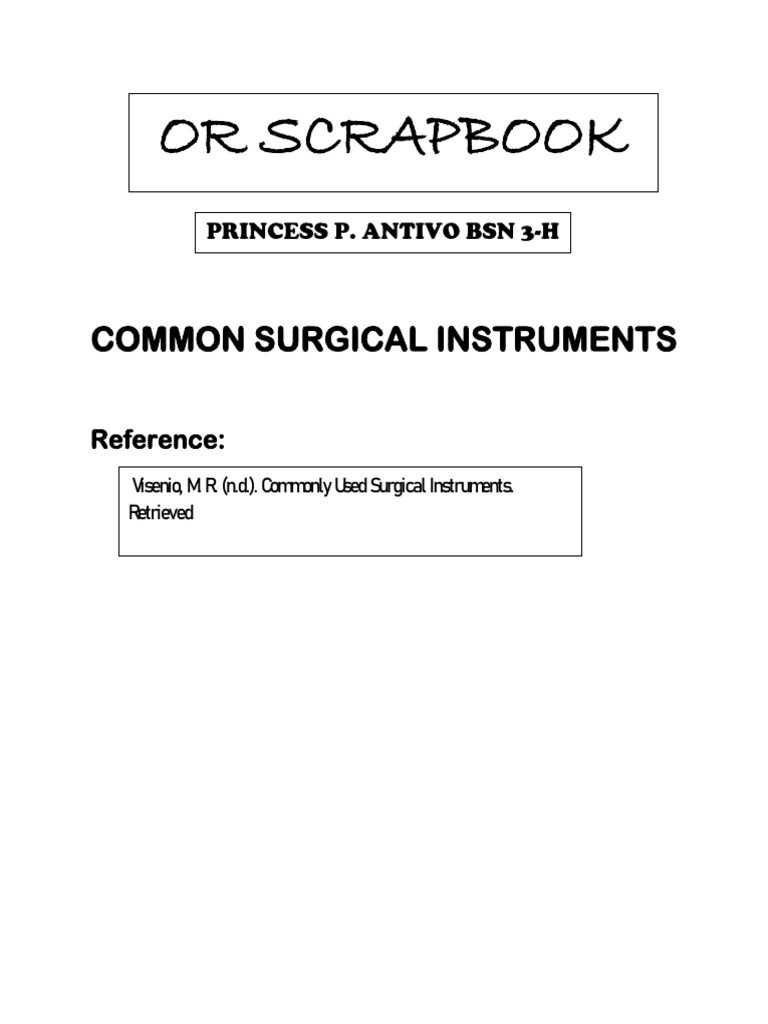 Common Surgical Instruments (Autorecovered) | PDF | Surgery