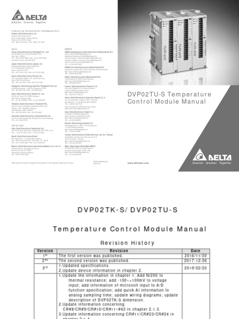 Delta Ia-Plc Dvp02tu-S Dvp02tk-s Om en 20230425 | PDF | Thermocouple ...