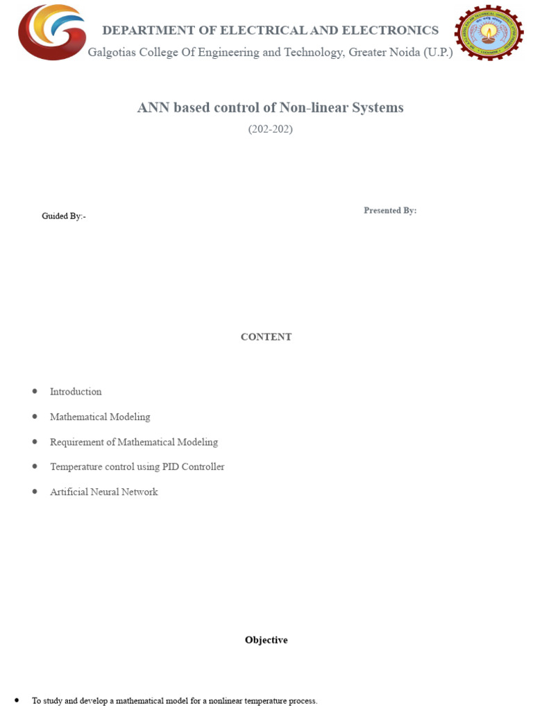 ANN Control for Non-linear Systems | PDF | Control Theory ...