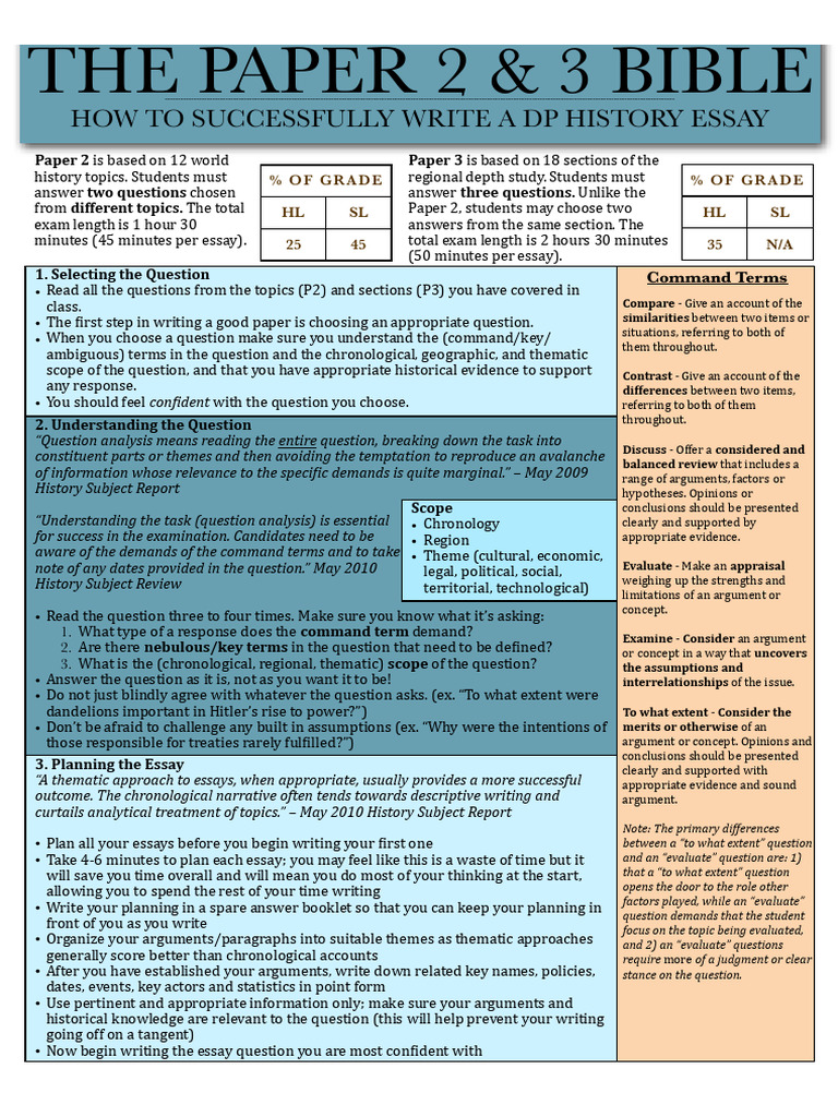 History Paper 2 3 Bible | PDF | Essays | Argument