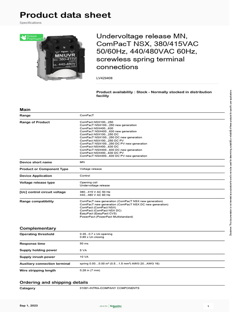 ComPact NSX - 630 - LV429408 | PDF | Direct Current | Alternating Current