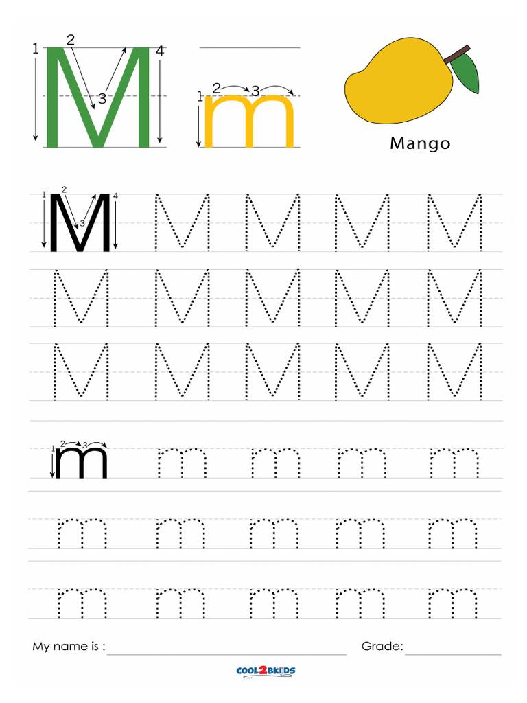 Letter M Traceable Worksheets | PDF