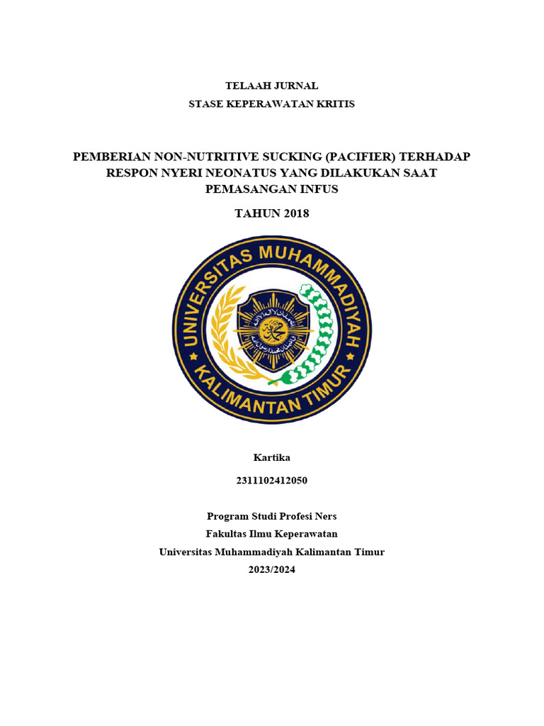 Pengaruh Pacifier pada Nyeri Neonatus | PDF