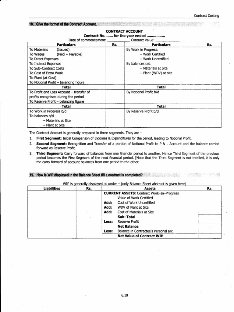Contract Costing | PDF | Income Statement | Expense