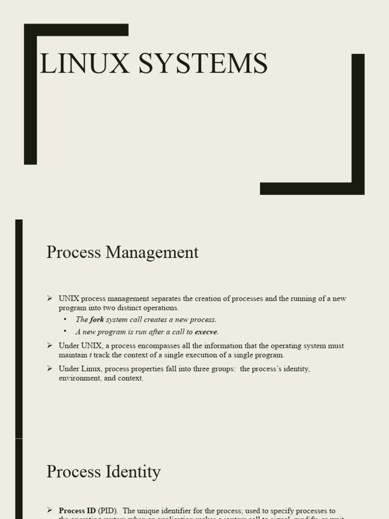 Process Management LINUX | PDF | Computer File | File System